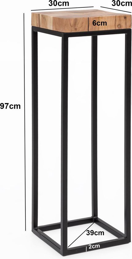 Pippa Design Bijzettafel - plantentafel - hoog model - hout/metaal | bol