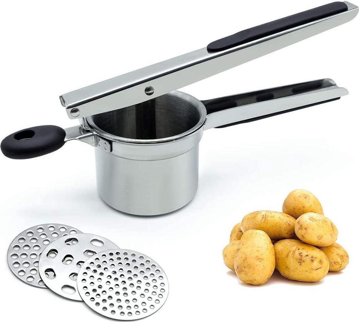 Pureeknijper - Aardappelpers - 3 Standen - Vaatwasserbestendig | bol.com