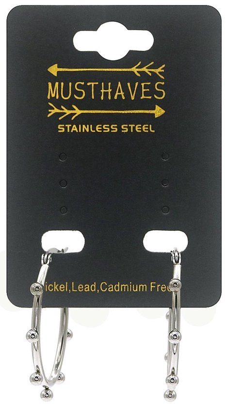 Oorbellen Ovaal - Balletjes - RVS Oorringen - 3x2,2 cm - Zilverkleurig | bol