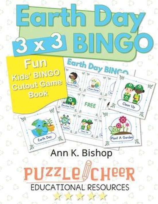 Earth Day Bingo 3 x 3, Fun Kids' Cutout Bingo Game BOOK, Ann K Bishop ...