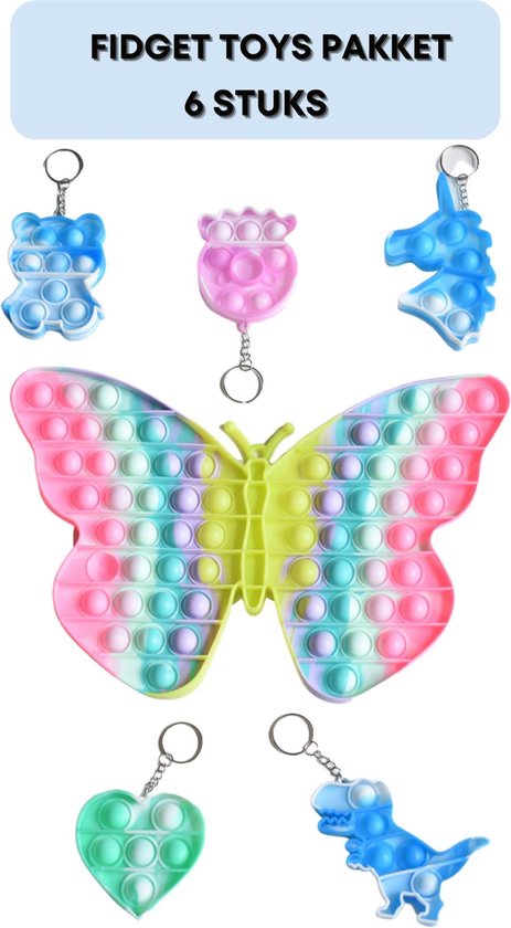 Fidget Toys Pakket | Set met 6 Pop It Fidgets | incl. Groot / XL / XXL ...