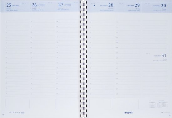 Brepols Agenda navulling 2022 - Timing 4t - Vulling wit papier - 17,1 x ...