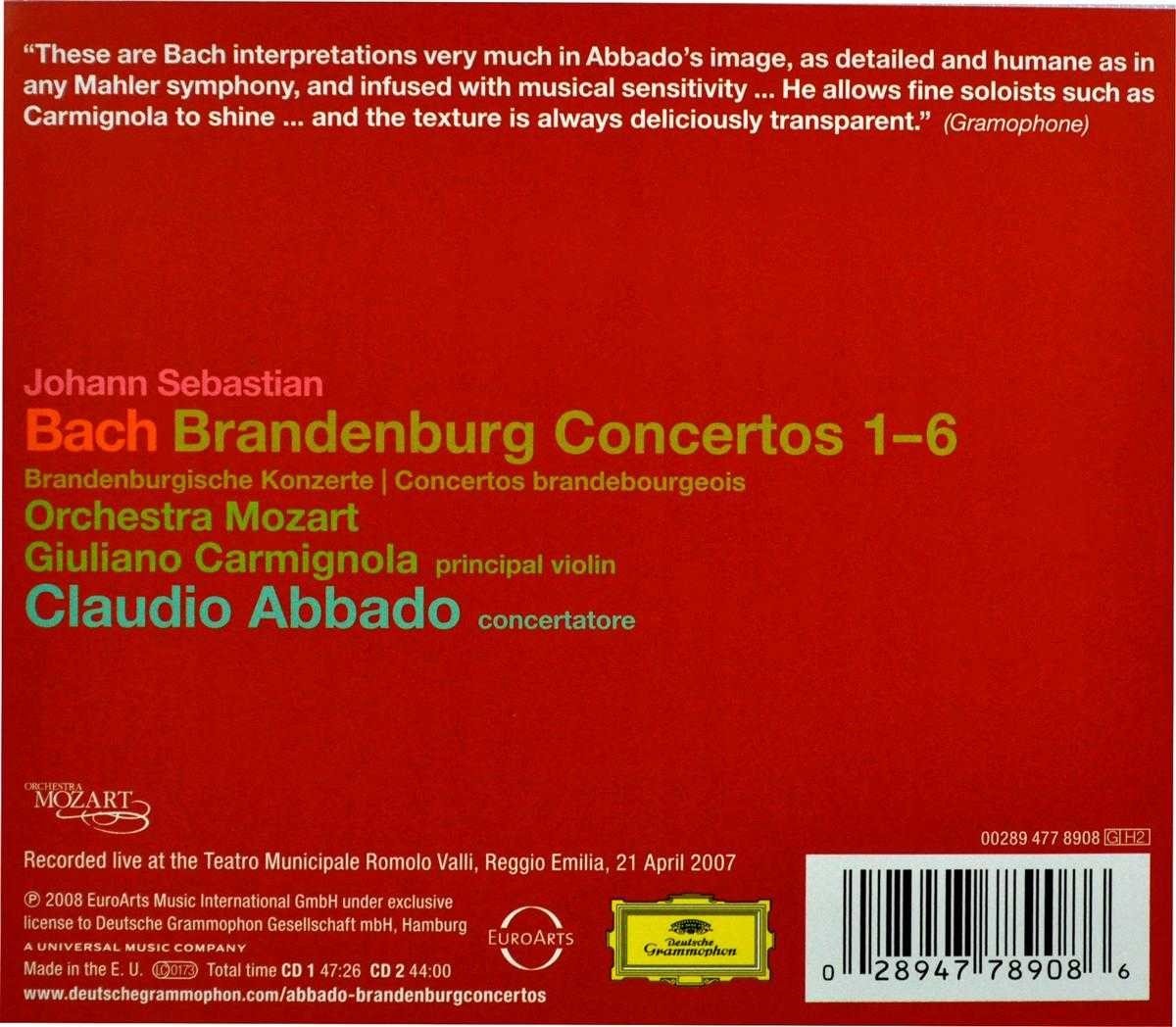 Orchestra Mozart, Claudio Abbado, Giuliano Carmignola - J.S. Bach: Brandenburg... | bol