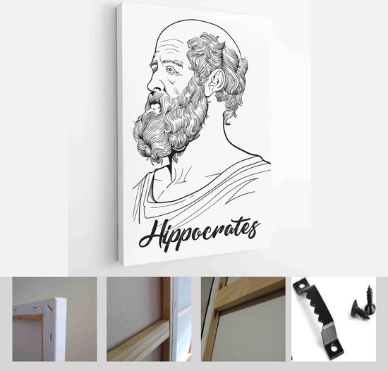Itsallcanvas - Schilderij - Hippocrates Line Art Illustration. Vector ...