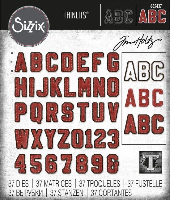 Sizzix Thinlits Snijmal Set - Alphanumeric Varsity - 37 stuks | bol.com