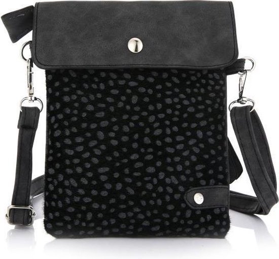 Telefoon Schoudertasje - Cheetah Zwart - Met Rits en Klep | bol.com
