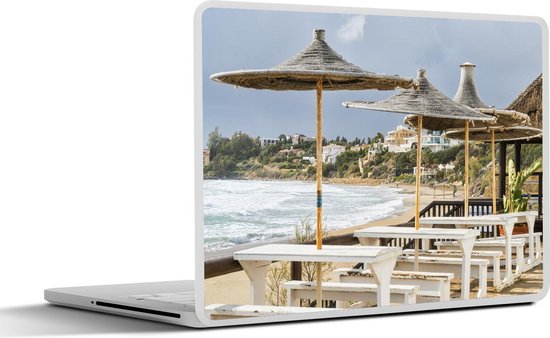 Laptop sticker - 14 inch - Terras met parasols bij het strand Coral Bay ...