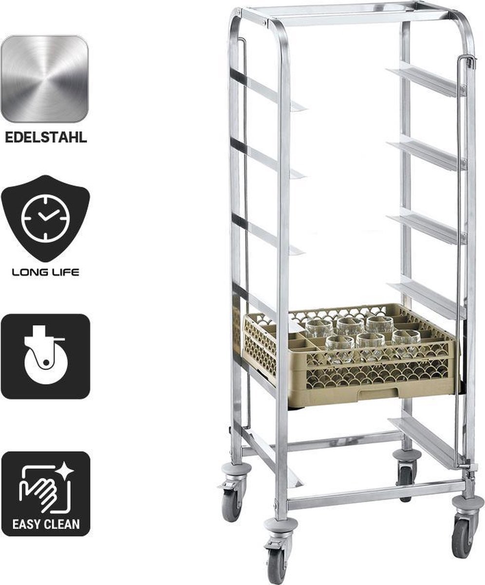 RVS korvenwagen - 7 korven | GGM Gastro | bol.com