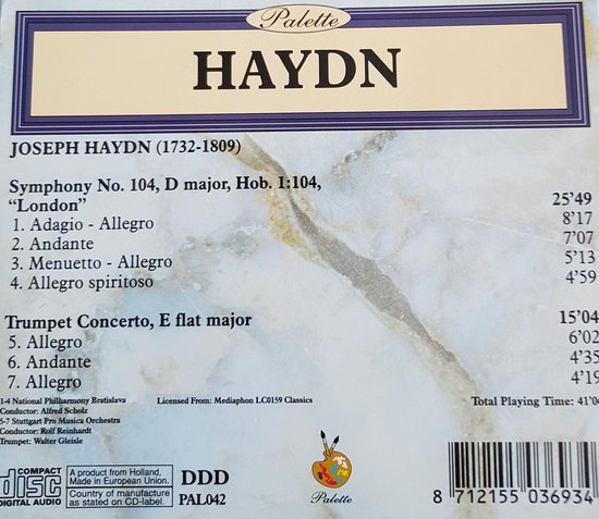 Symphony Nr.104 "London", Franz Joseph Haydn | CD (album) | Muziek | bol