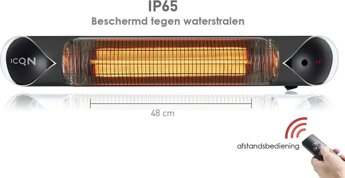 ICQN Infrarood Kachel met Roestvrijstalen Houder, Infrarood Heater ...
