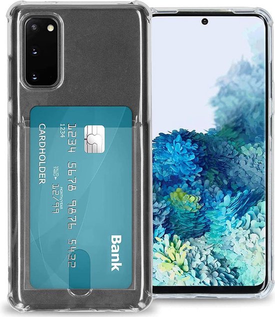 Samsung galaxy S20 hoesje met pasjeshouder transparant shock proof | bol.com