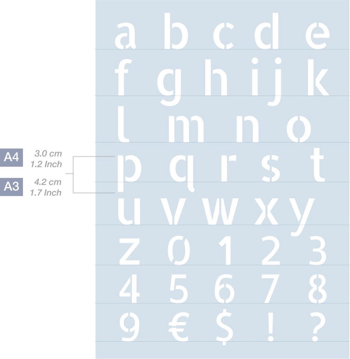 QBIX Letter Sjabloon - Compleet Alfabet Stencils en Sjablonen A4 ...