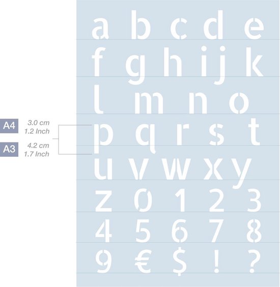 QBIX Letter Sjabloon - Compleet Alfabet Stencils en Sjablonen A4 ...