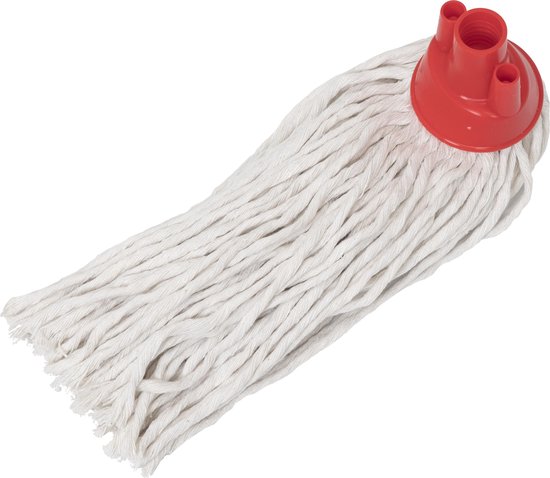 MAUS spaanse mop met steel - 4 dweilen rood - 1 dweilstok - Gerecycled ...