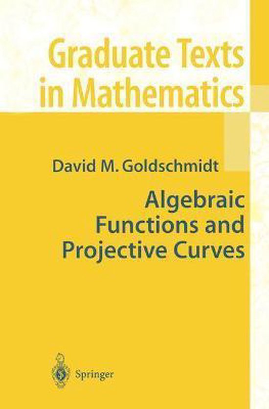 Algebraic Functions and Projective Curves | 9780387954325 | David ...