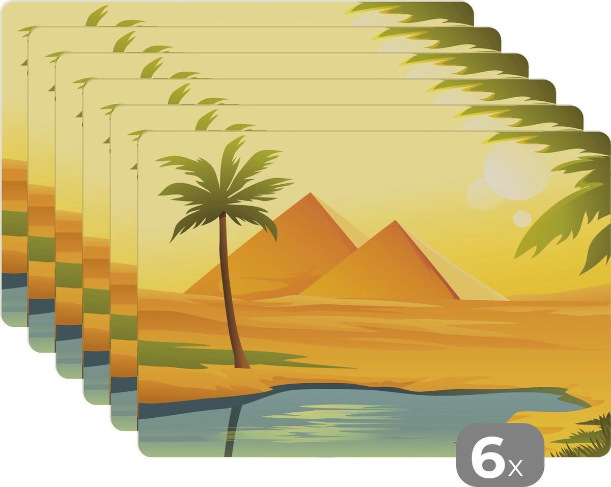 Set de table - Illustration d'un mirage aux pyramides en Egypte - 45x30 ...