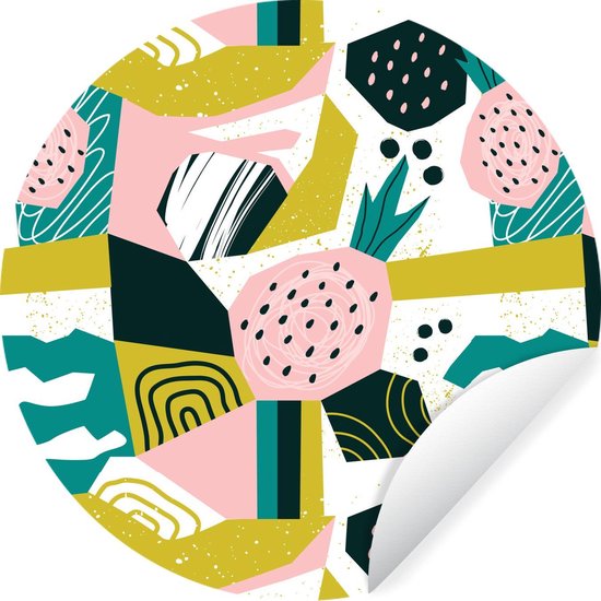 WallCircle - Muurstickers - Behangcirkel - Aardbei - Vormen - Patronen - 50x50 cm -... | bol