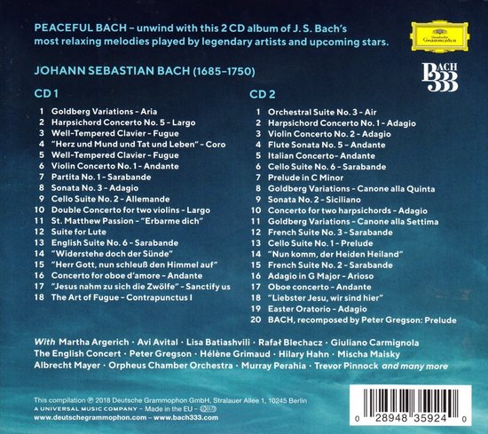Various Artists - Peaceful Bach (2 CD), various artists | Muziek | bol