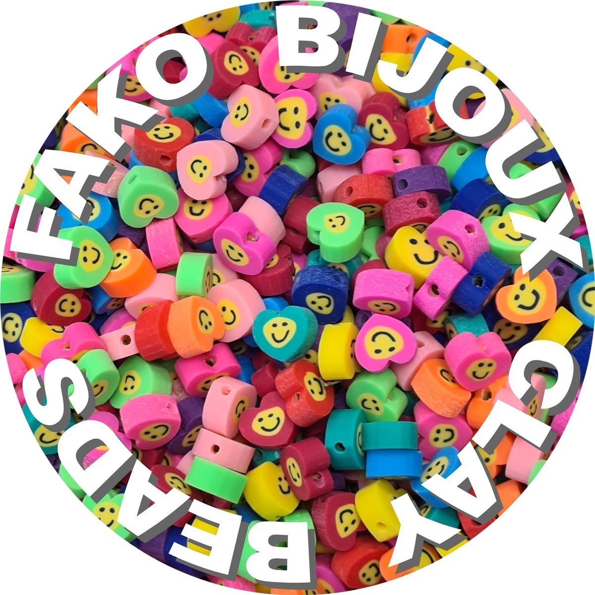 Fako Bijoux® - Klei Kralen Hartjes Smiley / Emoji - Figuurkralen ...