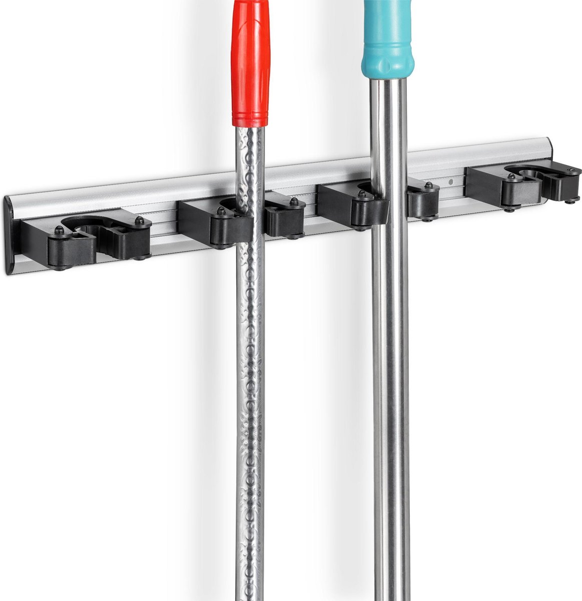 Navaris ophangsysteem voor bezem en dweil - Aluminium steelklemmen ...
