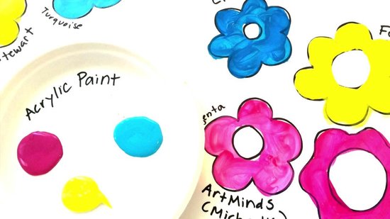 Tempera verf 500 ML - 6 stuks - Blauw - Geel - Groen - Rood - Wit ...