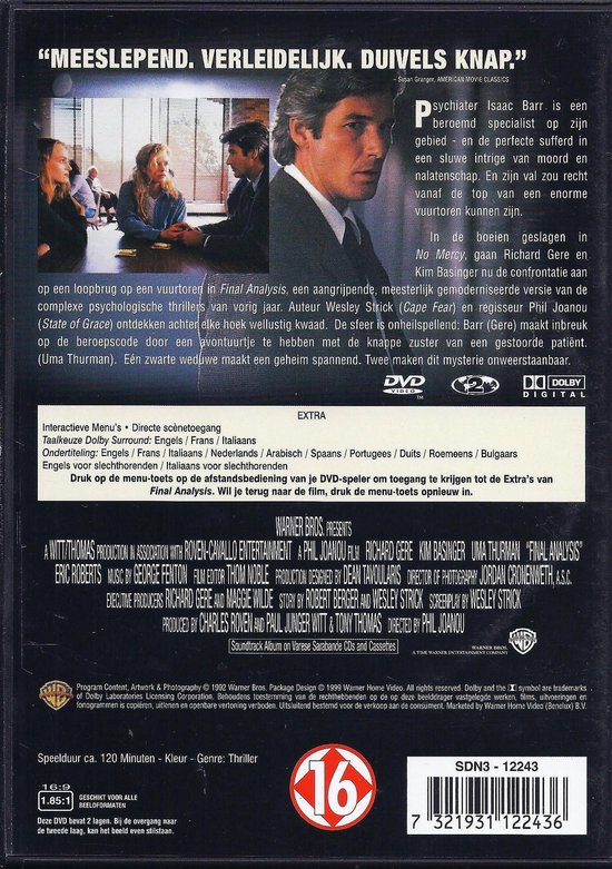 Final Analysis (Dvd), Keith David | Dvd's | bol