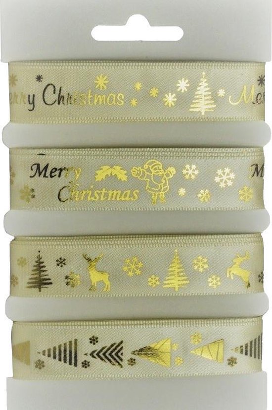 Kerst Lint Set 16mm (1,6cm) | Luxe Satijnlint | Merry Christmas | 4 ...