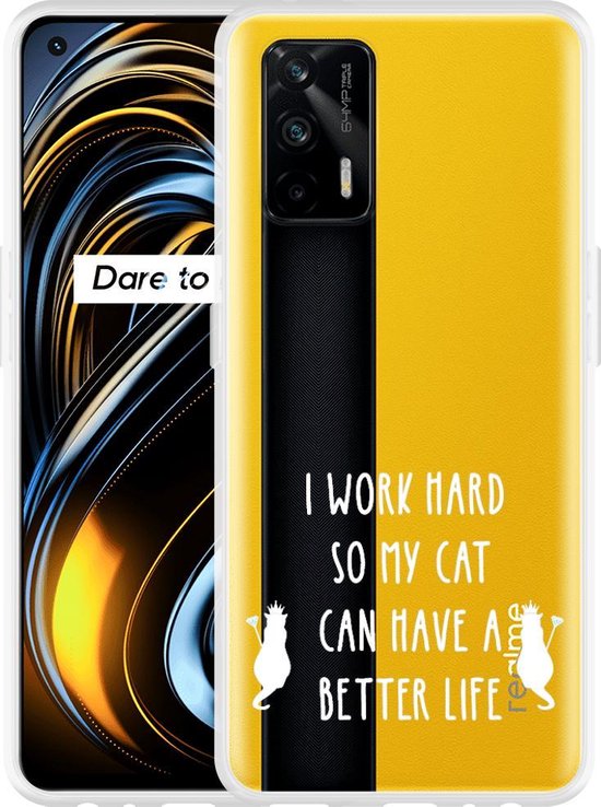 Realme GT Hoesje Royalty Cat - wit - Designed by Cazy | bol.com