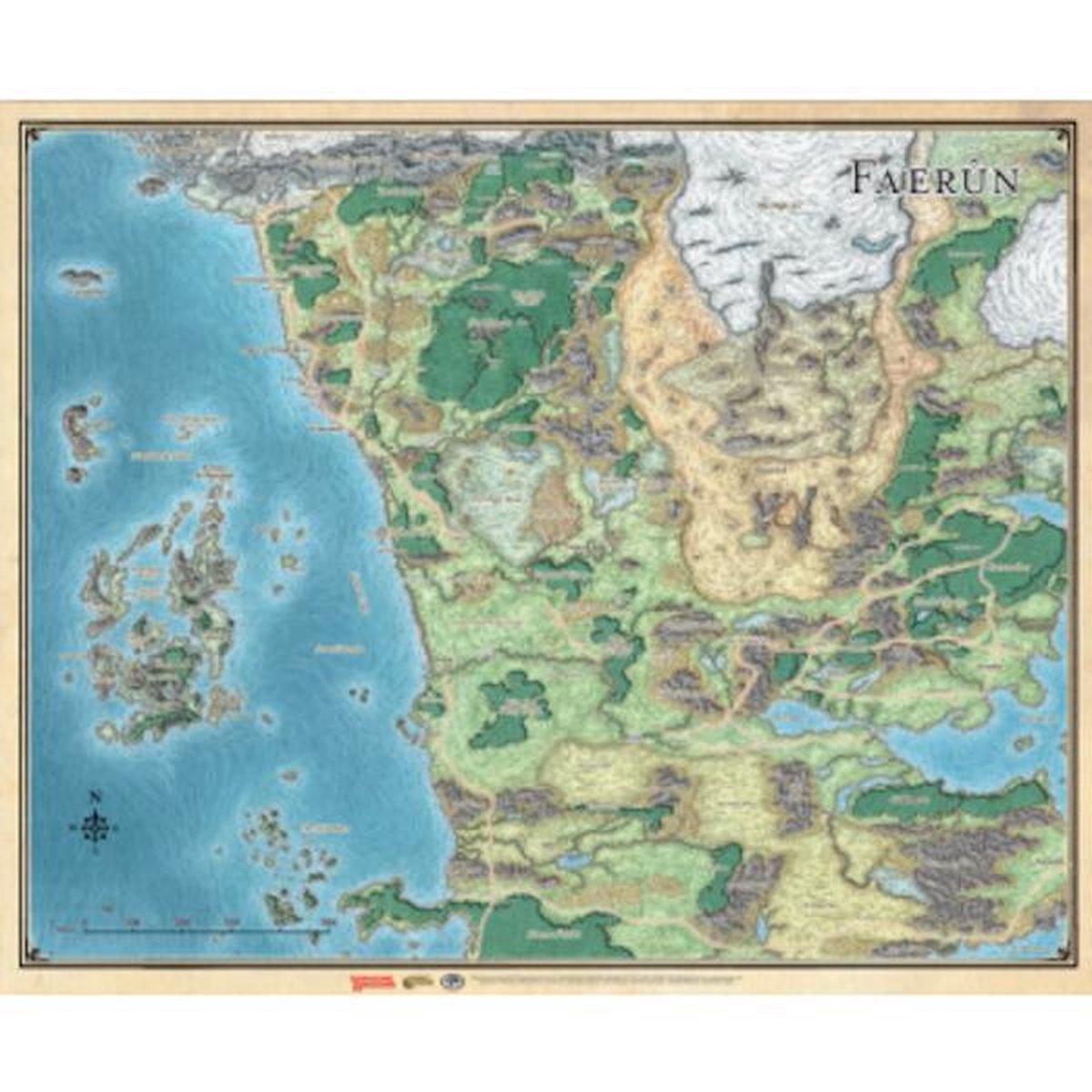 D&D - Sword Coast Adventurer's Guide - Faerun map | Games | bol.com