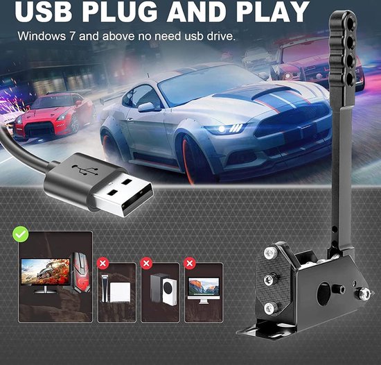 USB Sim-handrem Compatibel met Logi G27 G29 G920 G923 T500 T300 ...