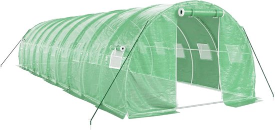 vidaXL Tuinkas 30m² Groen met Stalen Frame Tuinbroeikas - Groene ...