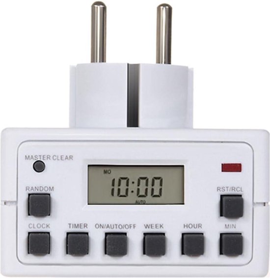 Digitale timer stopcontact - weektimer 7 dagen - schakelaar timer 16 A - 10... | bol
