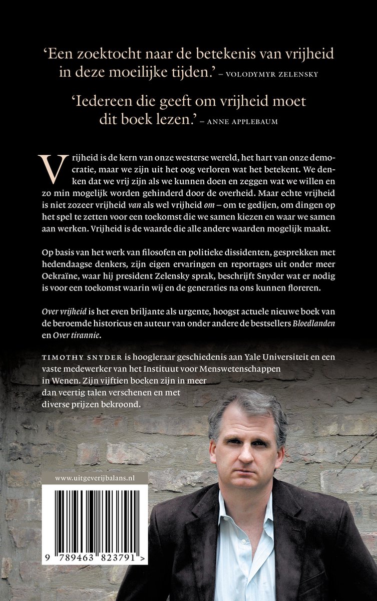 Over vrijheid, Timothy Snyder | 9789463823791 | Boeken | bol