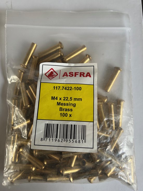 Hulsmoer M4x22,5mm Messing | bol