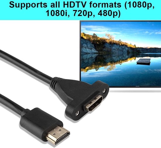 High Speed HDMI verlengkabel - HDMI-stekker naar bus - schroefmontage ...
