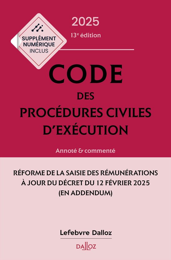 Codes Dalloz Professionnels - Code des procédures civiles d'exécution ...