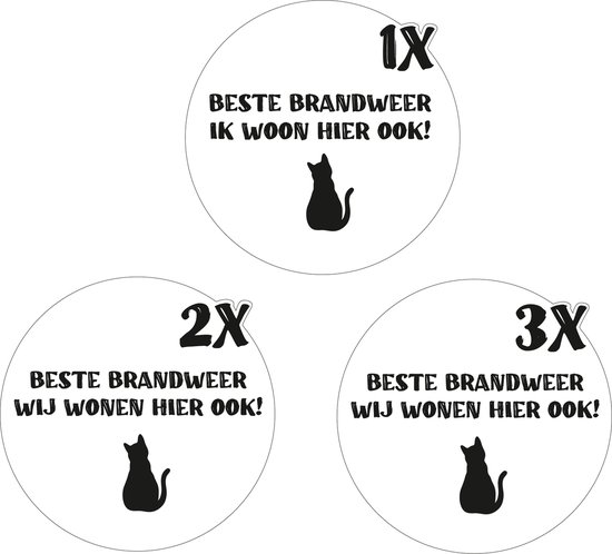 Raamstickers - Huisdier - Brandweer - Stickers brandweer wij wonen hier ...