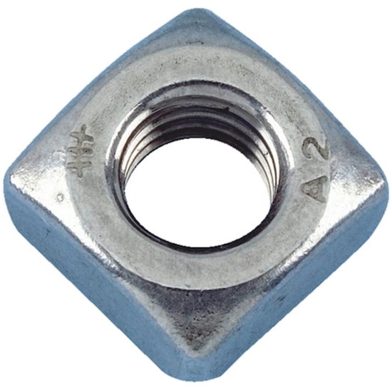Wurth - DIN 557 roestvast staal A2 blank - Vierkantmoer DIN 557, RVS A2 ...