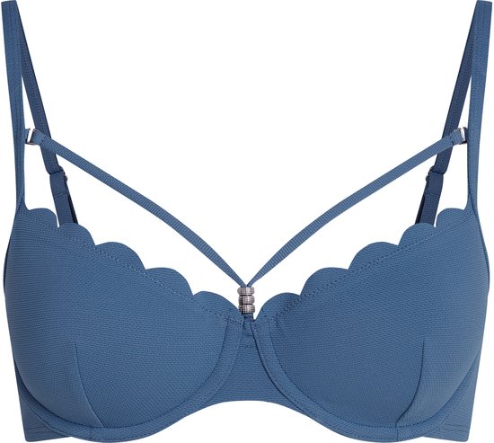 Hunkemöller Scallop Padded Underwired Bikini Top Blauw B70 | bol