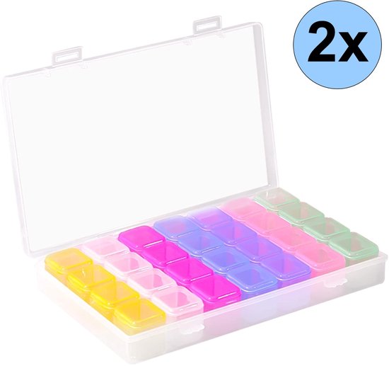 2x Diamond Painting Opbergbox Met 28 Bakjes - Diamond Painting ...