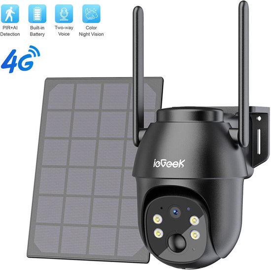 ieGeek 4G LTE Cellulaire Beveiligingscamera Solar Met SIM-kaart - Outdoor Draadloze... | bol
