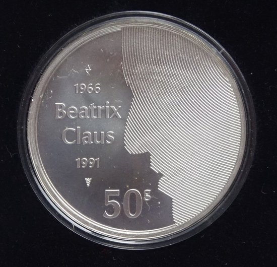 Nederland 50 gulden munt 1991 - Zilveren Huwelijk Beatrix en Claus | bol