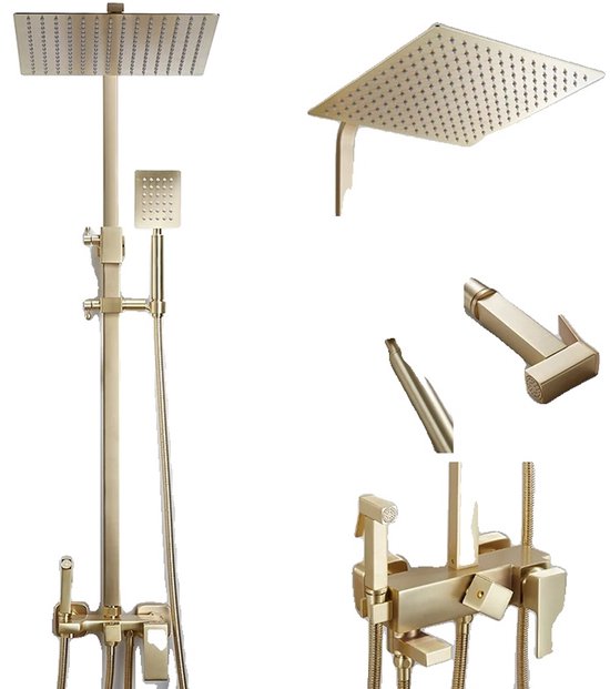 Douchekraan Set, 8 Inch Regenval, Verstelbare Glijbalk, 8 inch A | bol