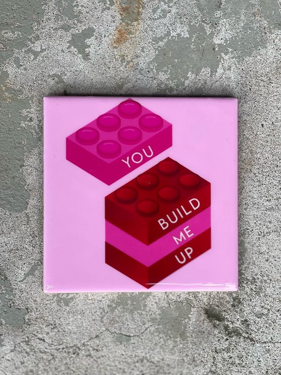 Tegeltje Lego you build me up| Hippe Spreuktegel | Nieuwe woning cadeau ...
