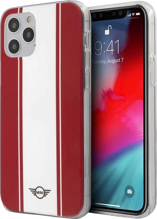 Mini Cooper Vertical White Strips & Logo PC/TPU Back Cover For Apple ...