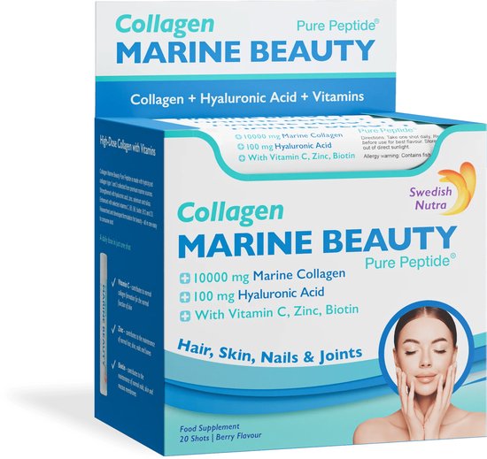 Premium Collageen Marine Beauty 10.000mg Shot-Hoogwaardig viscollageen type I en... | bol
