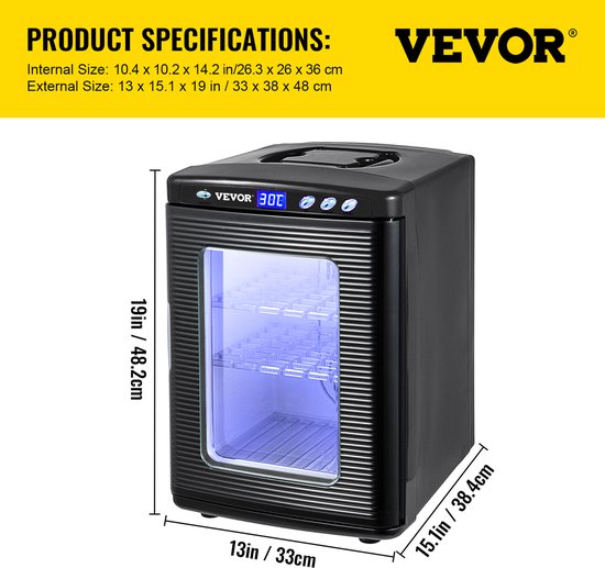 VEVOR Broedmachine Reptiel Eieren Incubators, Zwart,Digitale... | bol