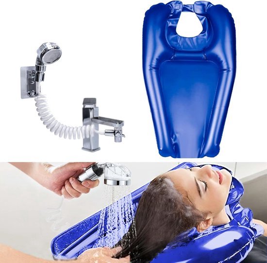 Opblaasbare wastafel voor haarwas - draagbare wastafel met handdouche - professionele... | bol