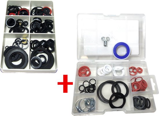211X Afdichtringen O en platte rubbers vezel ringen slangklemmen set ...