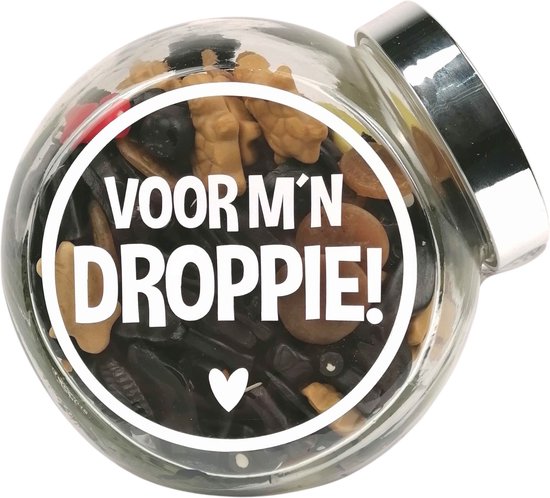 Snoeppot gevuld met drop "voor m'n droppie" - valentijn - liefde ...